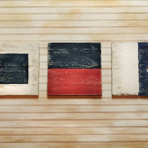 Individual Nautical Flags Sailing Flags Wooden Wall Art Sailing Decor ...