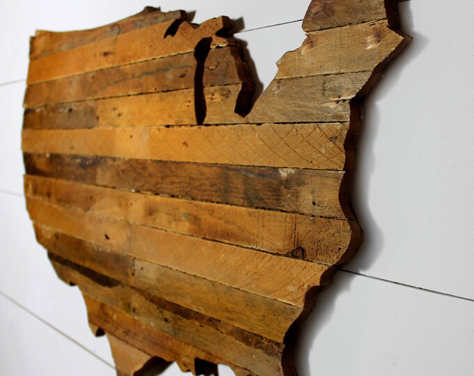 Rustic USA Map Art Lath Art US Map Wall Art Home Decor Lath Map Office ...