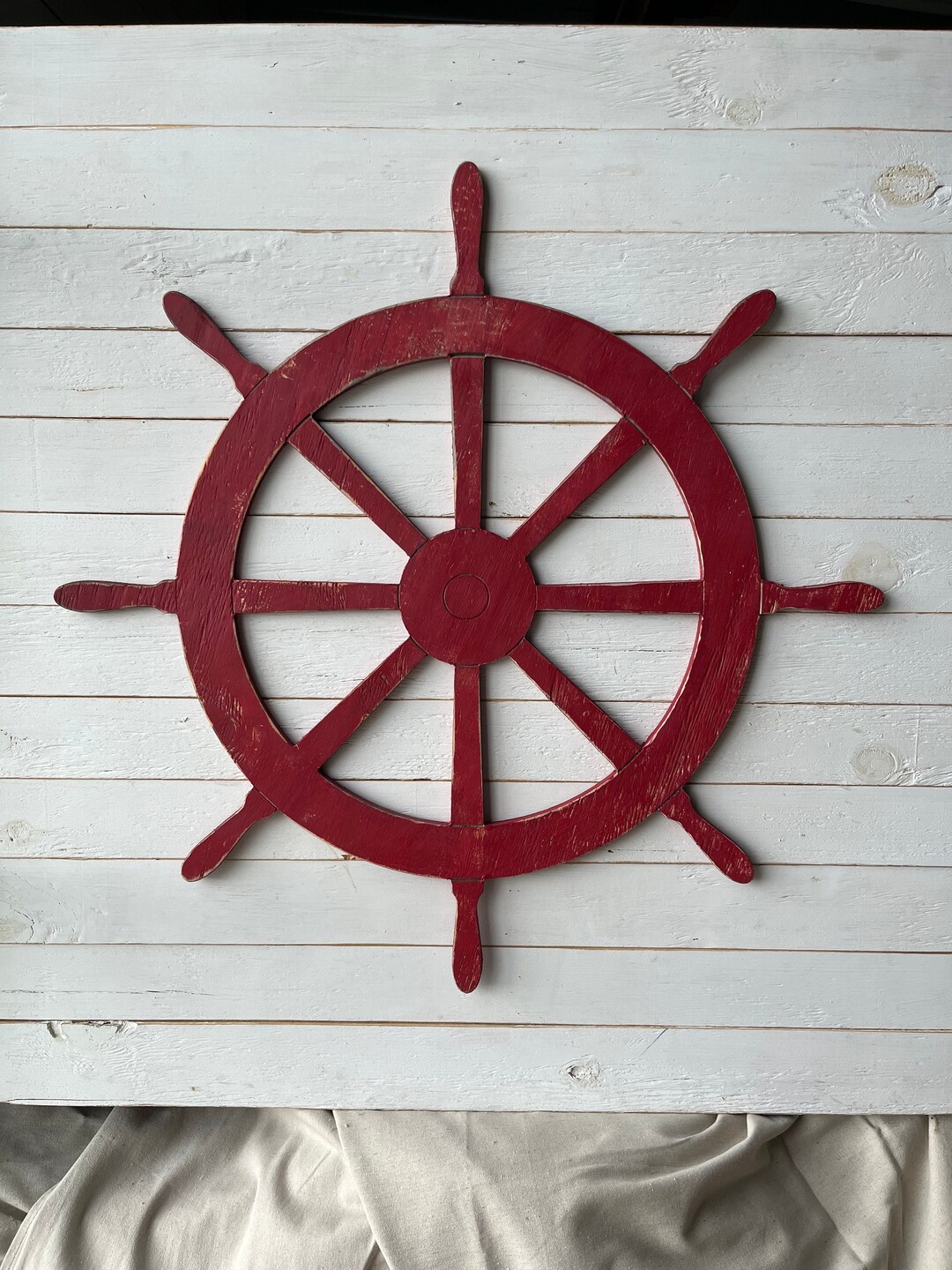Large Ships Wheel Wooden Nautical Decor Helm Coastal Beach Decor - Etsy
