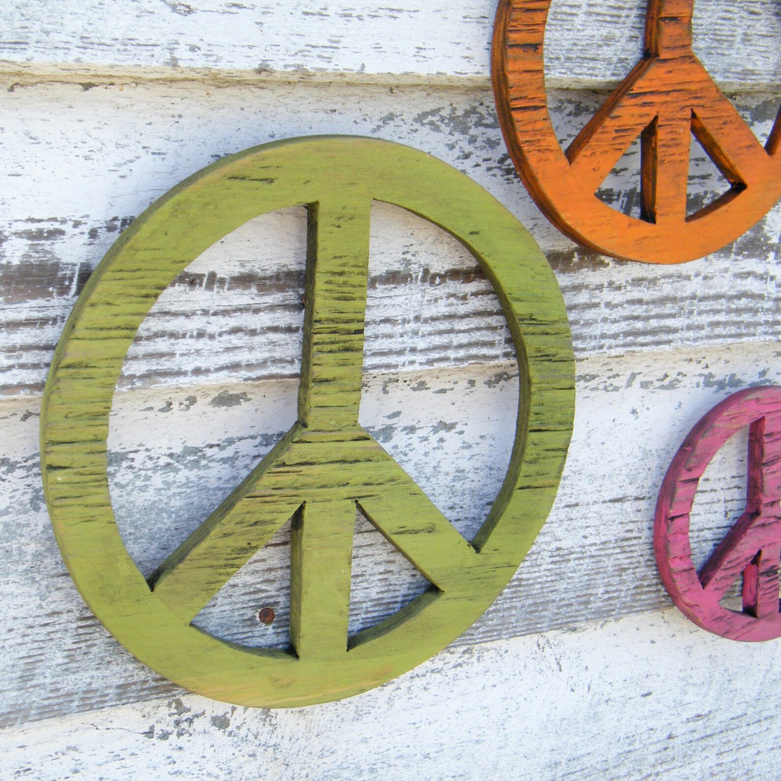 Peace Sign Set 60's Decor Boho Decor Peace Symbol Wooden Peace Signs ...
