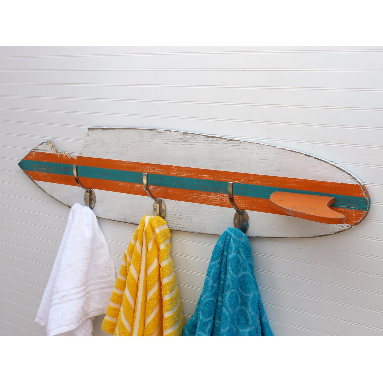 Surfboard Towel Hook Shark Bite Wooden Surfboard Towel Rack - Etsy