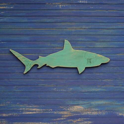 Wood Shark Sign Small Wall Art Mako Shark Sign Beach Coastal - Etsy