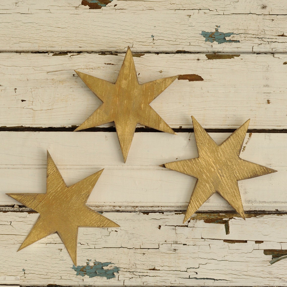 Twinkle Stars Set Wooden Gold Stars Christmas Decor Holiday Decor ...