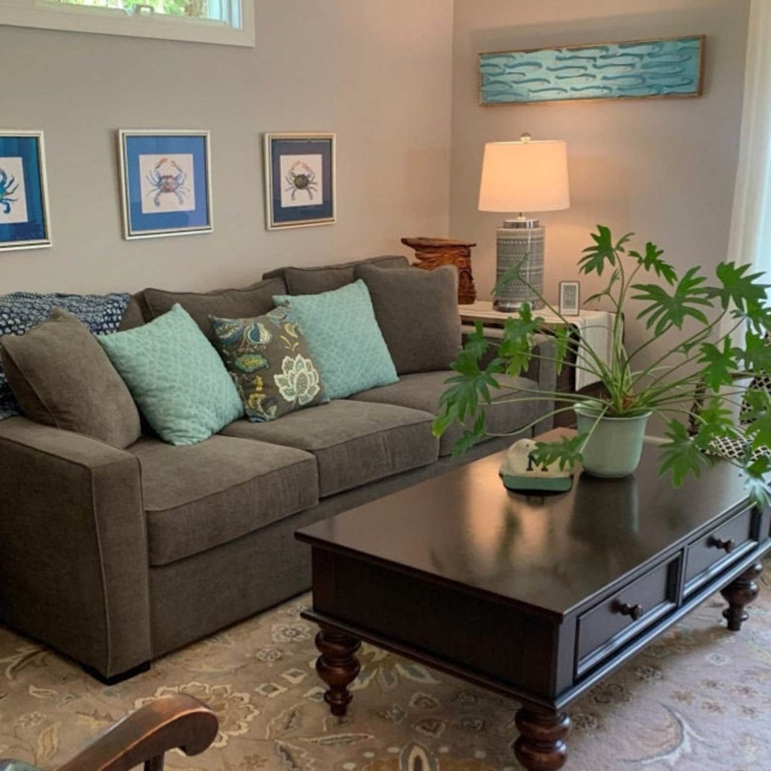 Fish Wall Art Nautical Decor Framed Fish Art Minnow School - Etsy