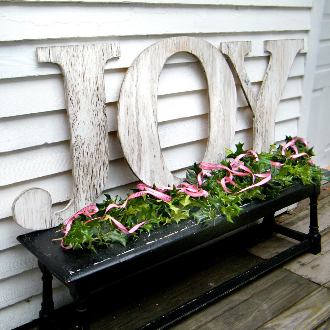 JOY Christmas Decor Wooden Letter Set JOY Sign Christmas Decoration JOY ...