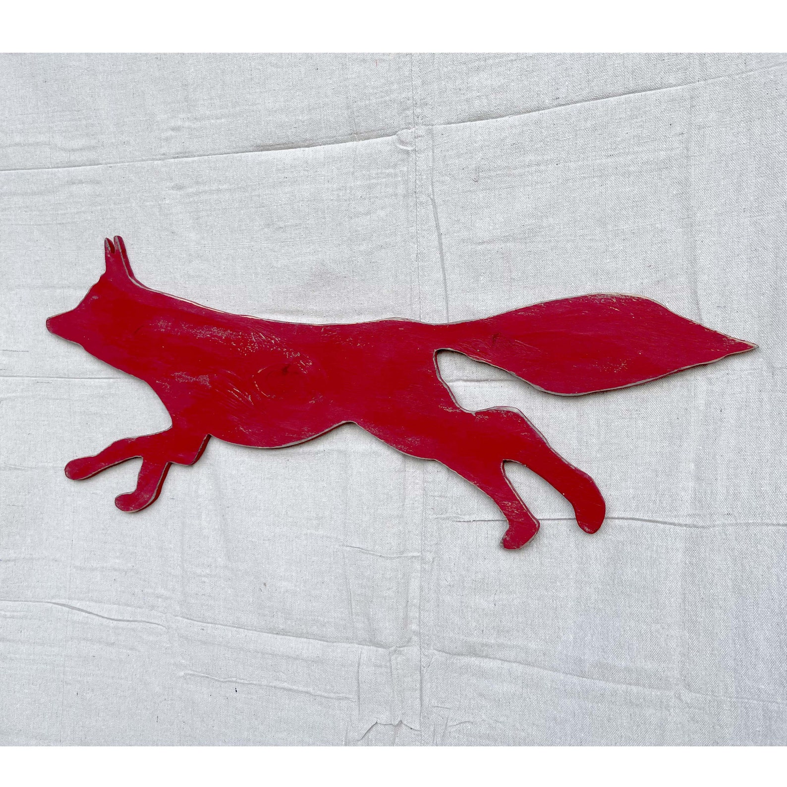 Fox Wooden Sign Red Fox Running Large Scale Fox Decor Outdoor - Etsy
