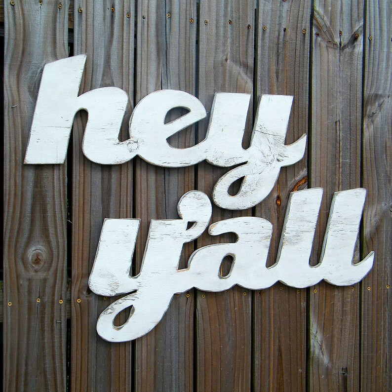 Hey Y'all Sign Medium Southern Slang Home Decor Wooden - Etsy