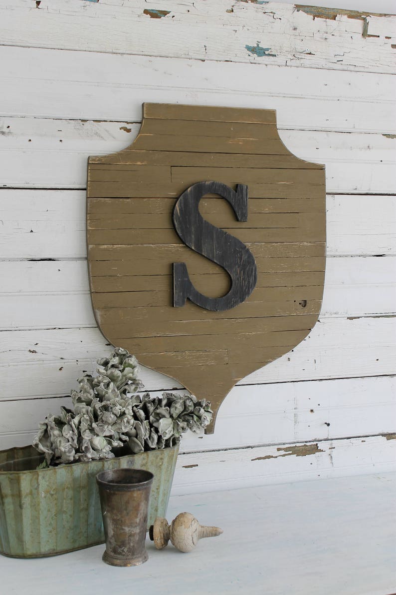 Modern Farmhouse Monogram Entryway Sign Letter Wall Decor | Etsy