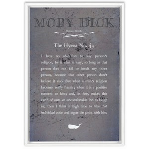 Framed Print Queequeg in His Coffin No. 110, Moby Dick Quote Herman ...