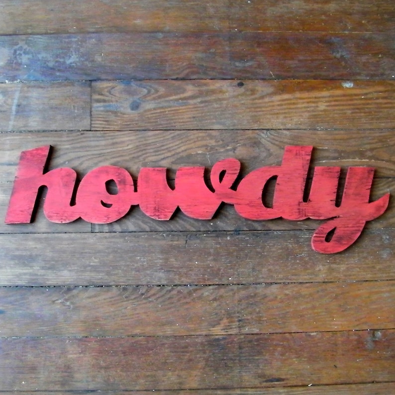 Howdy Wooden Sign Southern Greeting Howdy Y'all Texas - Etsy