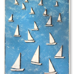 Sailing Wall Art Framed Sailboat Nautical Decor Sailing Art Oversized ...