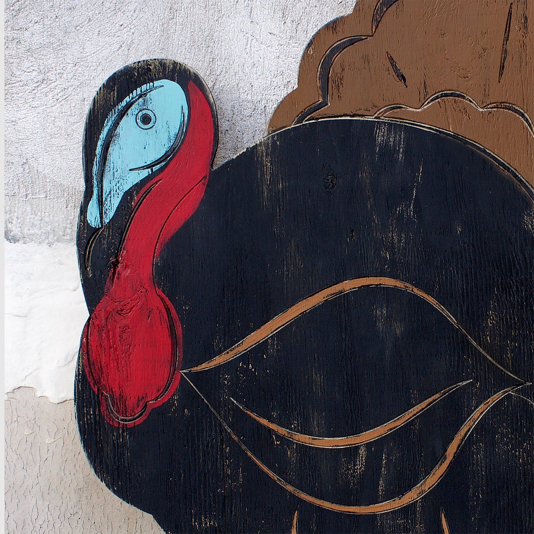 Thanksgiving Turkey Wooden Wall Art Door Sign Turkey Bird Holiday Wall ...