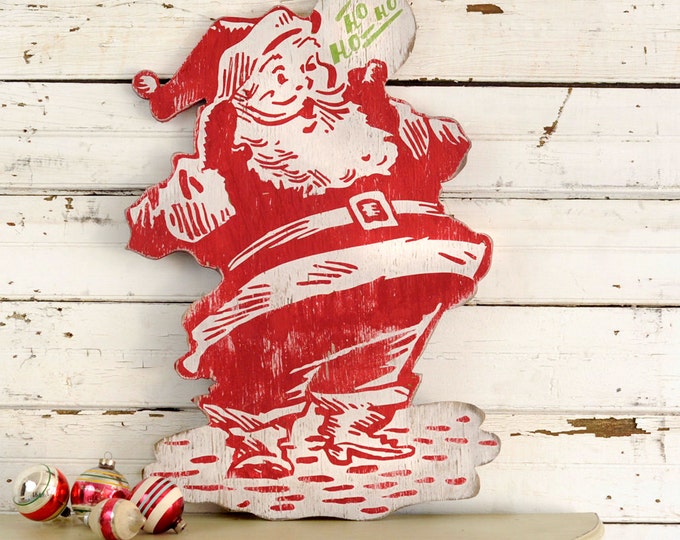 Retro Wooden Santa Claus Decor Vintage Santa Claus Decoration Retro ...