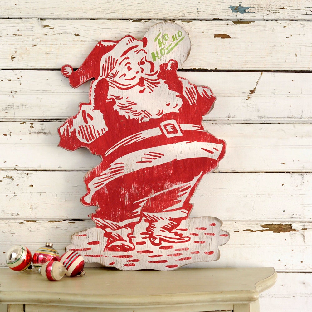 Retro Wooden Santa Claus Decor Vintage Santa Claus Decoration Retro ...