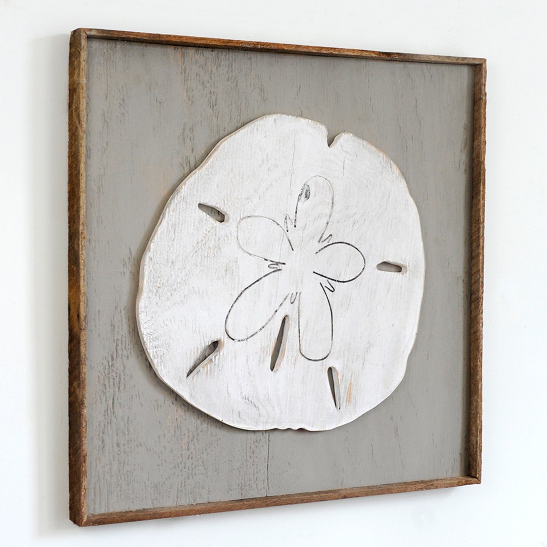 Sand Dollar Art Coastal Wall Decor Framed Sand Dollar Wall Art Beach ...