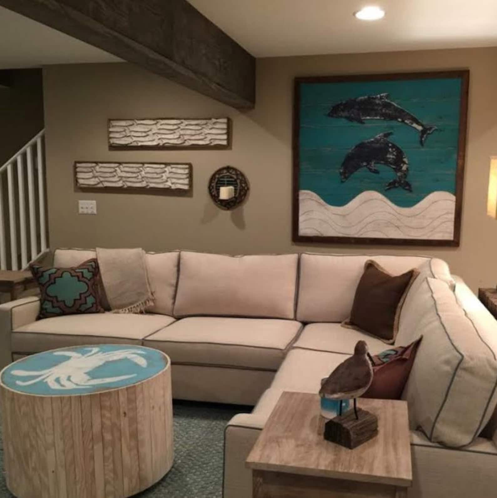 Fish Wall Art Nautical Decor Framed Fish Art Minnow School - Etsy