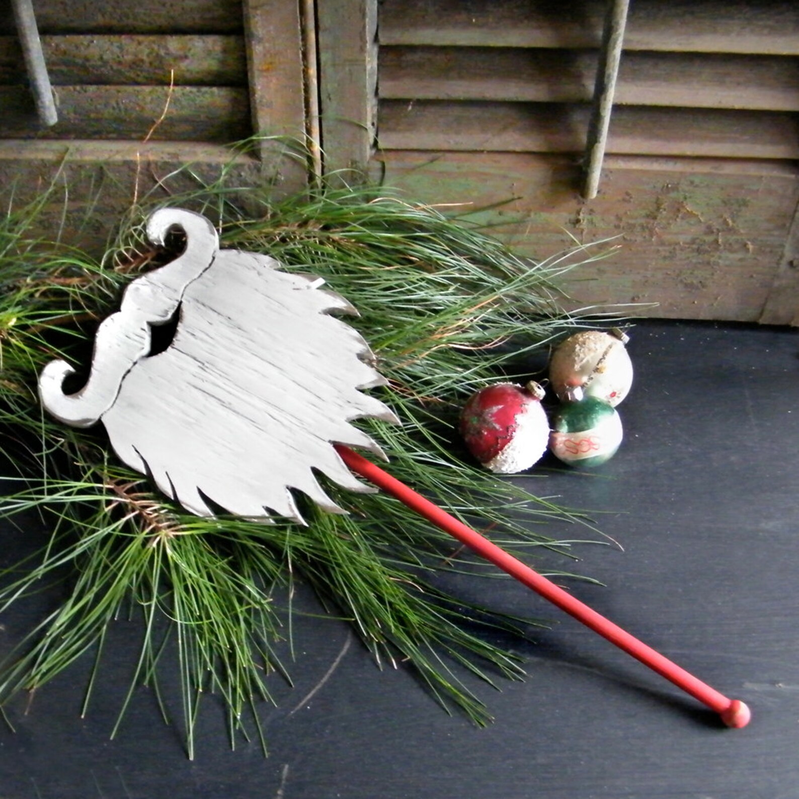 Santa Beard Prop Wooden Christmas Santa Beard Photo Prop Retro ...