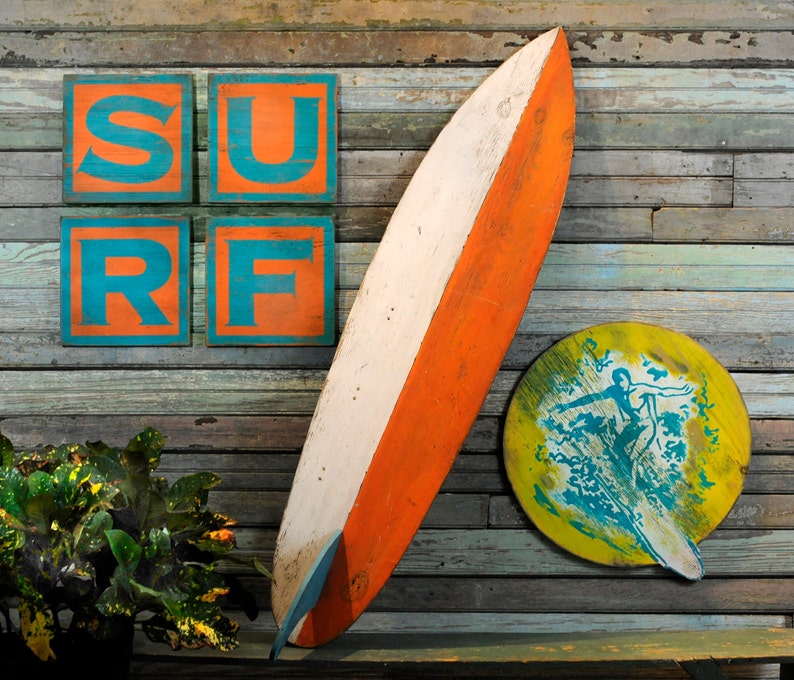 Wood SURF Decor Letter Set 4 Pc Surf Sign Surf Decor Idea Dorm - Etsy