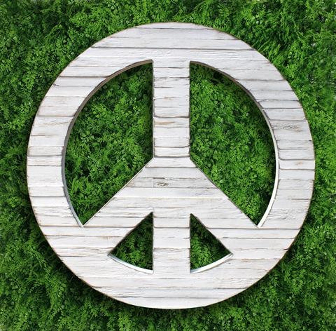 Peace Sign Plank Style Wall Decor Solid Color Available in 3 - Etsy