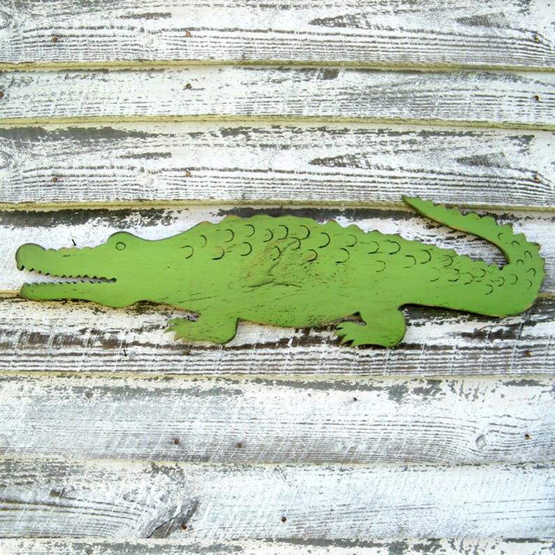 Alligator Art Alligator Wall Decor Large Scale Wooden Alligator Nursery ...