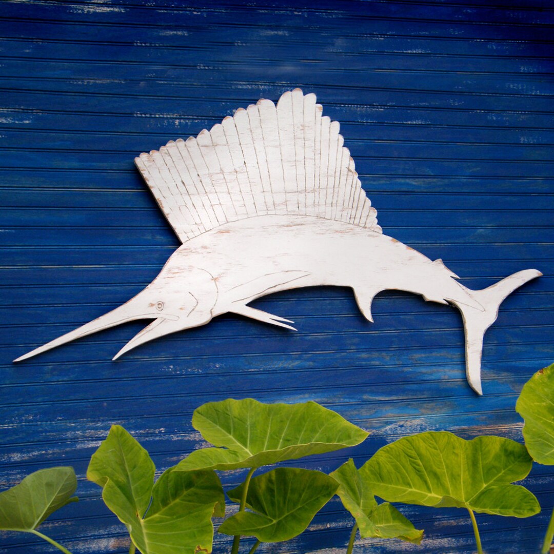 Sailfish Wall Decor Beach Decor Coastal Saltwater Fish Art Oversized ...