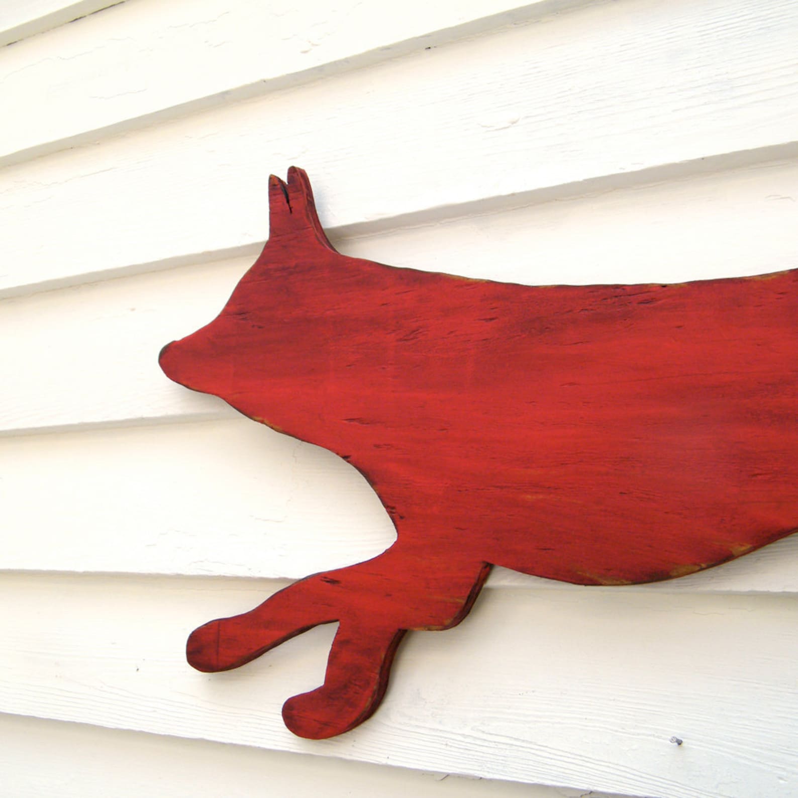 Fox Wooden Sign Red Fox Running Large Scale Fox Decor Outdoor - Etsy