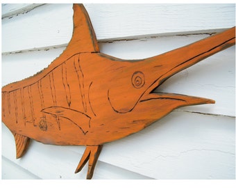 Wood Sailfish Saltwater Fish Art Wooden Fish Wall Art Gifts