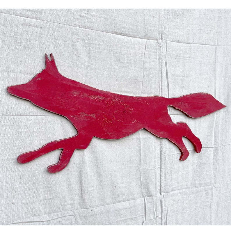 Fox Wooden Sign Red Fox Running Large Scale Fox Decor Outdoor - Etsy
