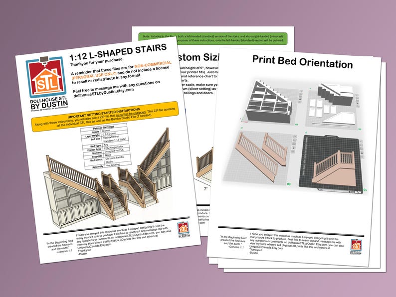 STL File, L-shaped Staircase With Storage, Dollhouse Miniature, 3D ...