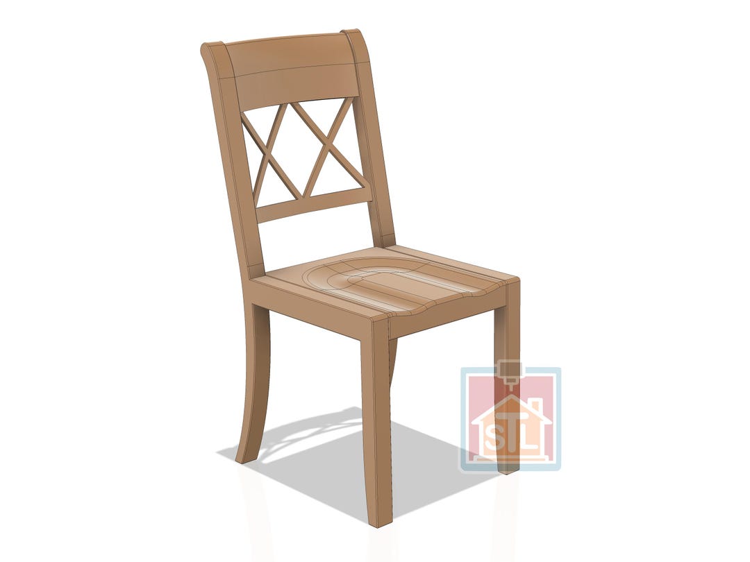 STL File, Deluxe Dining Room Wooden Chair, Dollhouse Miniature, 3D ...