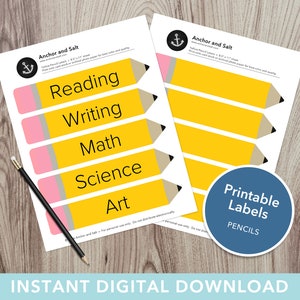 Classroom Labels — Yellow Pencils, Editable Labels, Blank Labels, Book ...