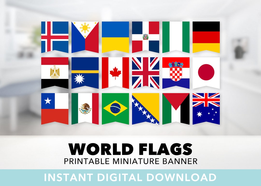 World Flag Banner — Miniature Banner, International Flags, Sports ...