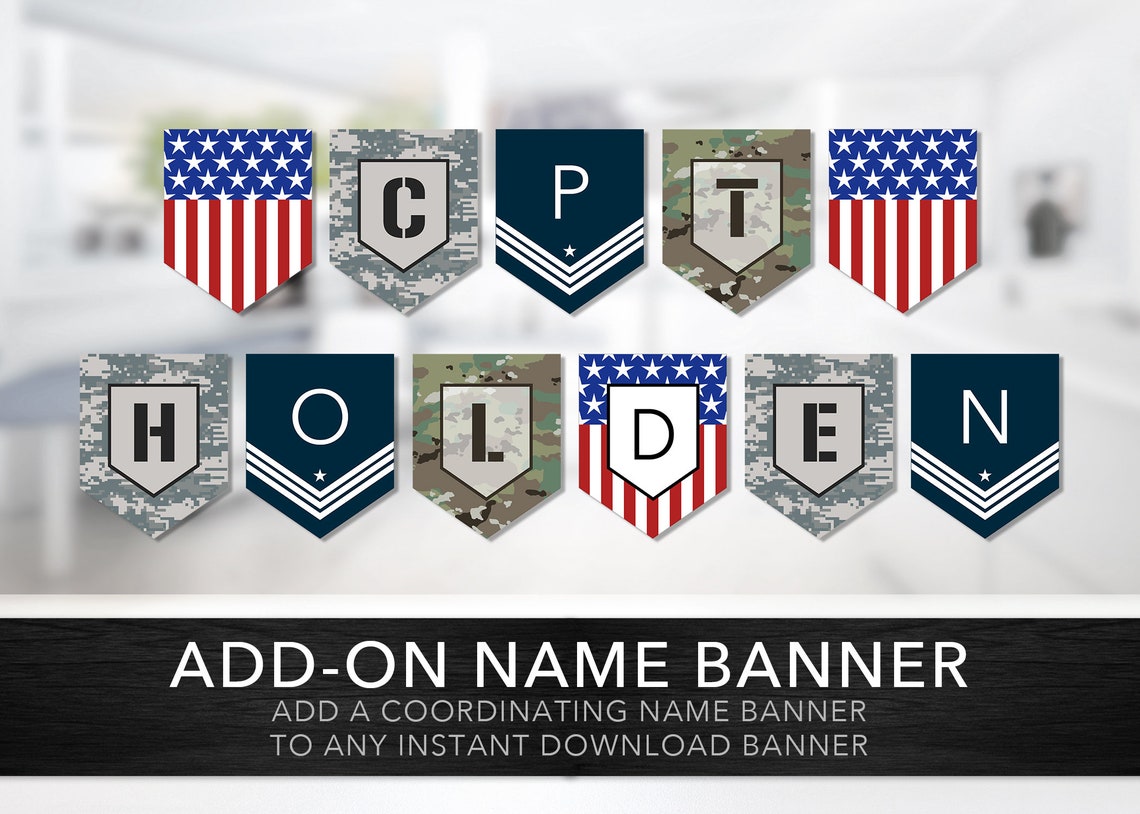 Add-on Name Banner Military Deployment Welcome Home Add - Etsy