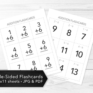 Addition Flashcards — Math Practice, Math Facts 0-9, Addition Facts ...