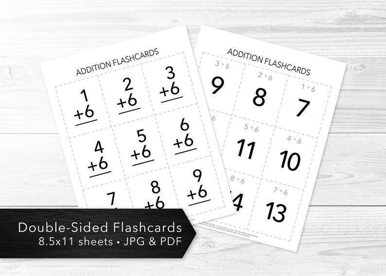 Addition Flashcards Math Practice Math Facts 0-9 Addition - Etsy