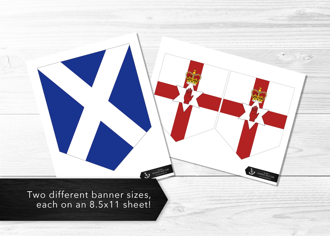 Flags of the British Isles Banner Set — UK, Great Britain, England ...