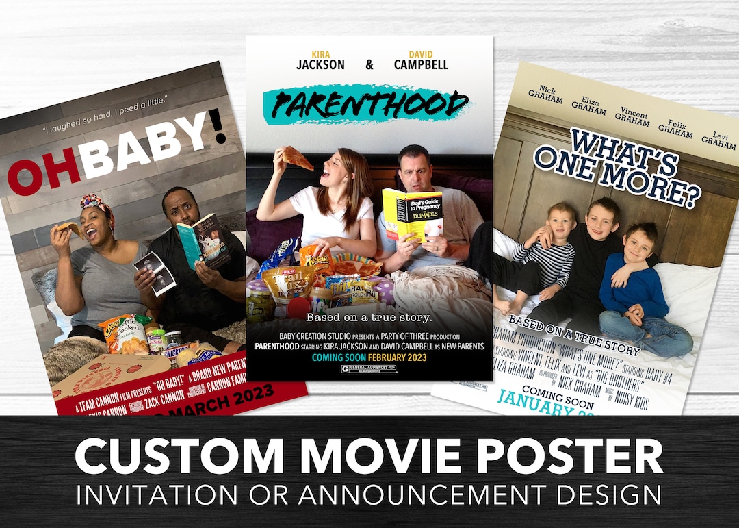 Custom Movie Poster Card Photo Announcement Photo - Etsy