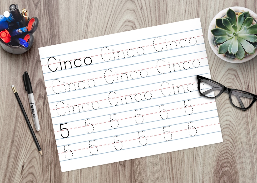 Number Tracing Pages Números En Español Spanish Numbers - Etsy