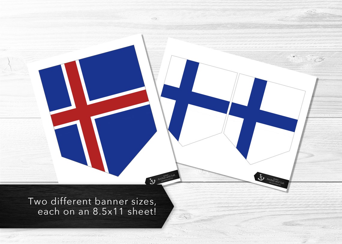Nordic Countries Flag Banner Set Flags of Scandinavia - Etsy