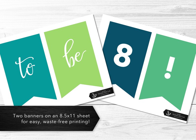 Great to Be Eight Baptism Banner Blue and Green Baptism - Etsy