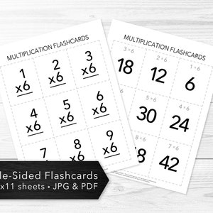 Multiplication Flashcards — Math Practice, Math Facts 0-12, Times ...