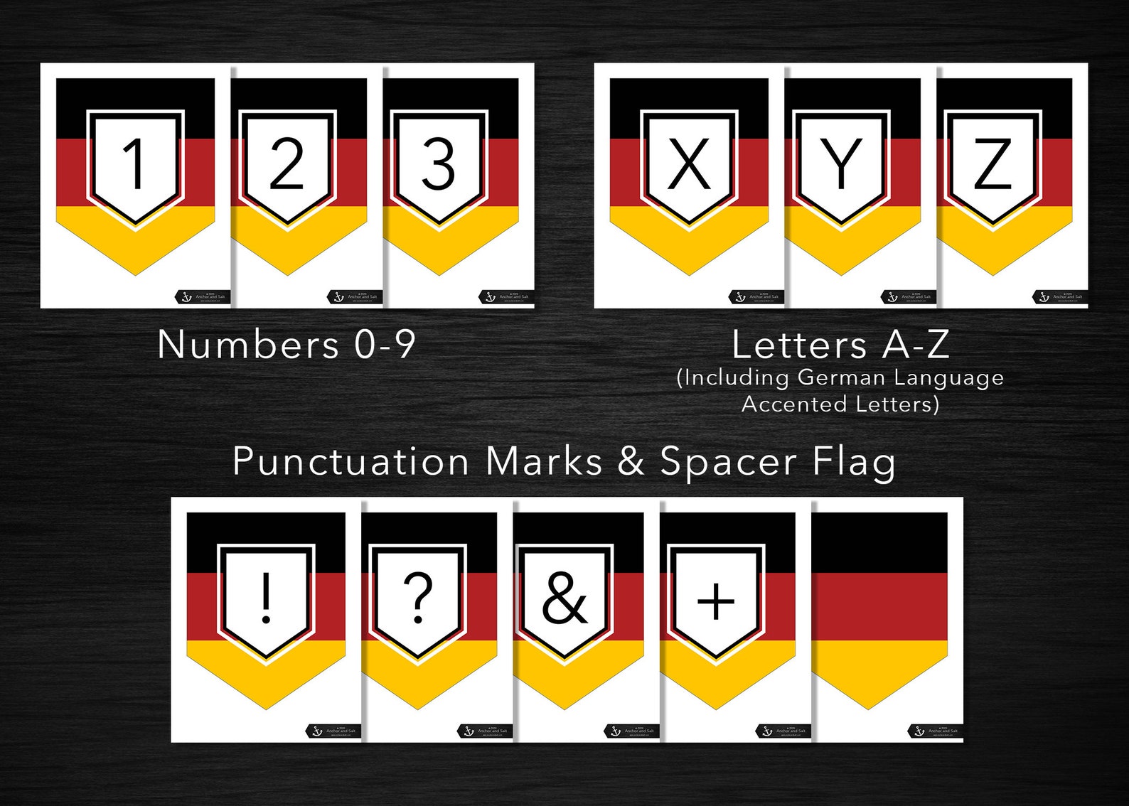 German Flag Banner Set — Oktoberfest, Deutsch, Deutschland, Germany ...