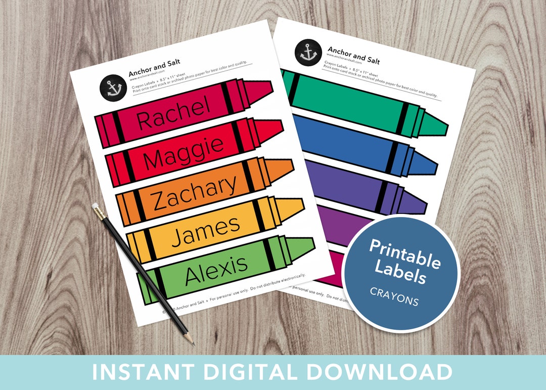 Classroom Name Labels — Crayons, Student Names, Book Label, Name Label ...