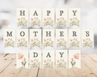 Mother's Day Banner Printable Instant Download Floral Flowers Mom - Etsy