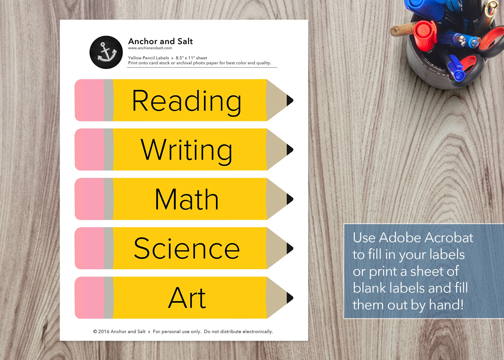 Classroom Labels — Yellow Pencils, Editable Labels, Blank Labels, Book ...