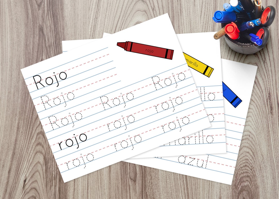 Color Tracing Pages Colores En Español, Spanish Colors, Kindergarten ...