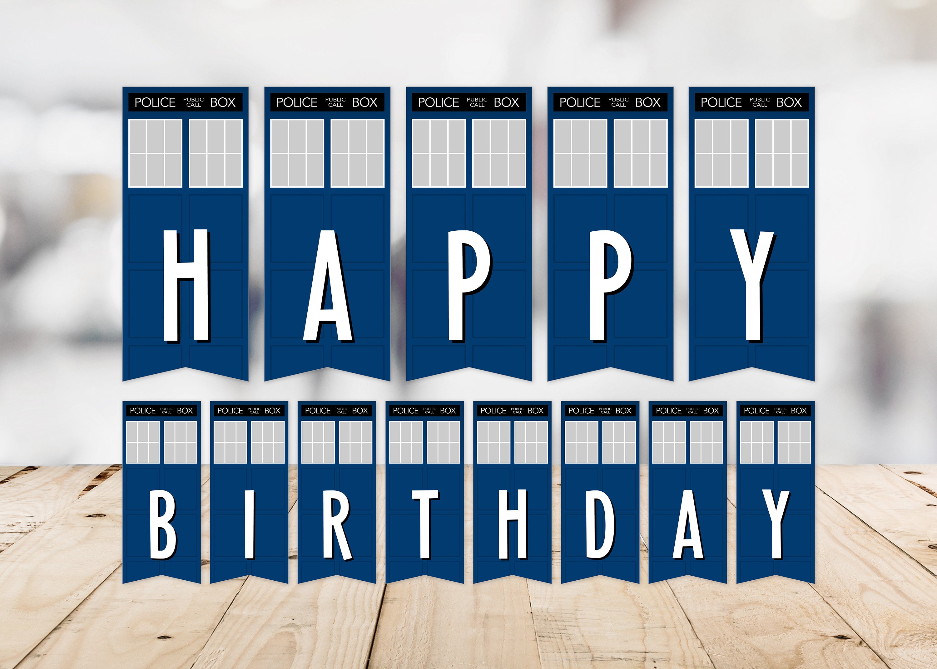 Tardis Printable Sign Birthday