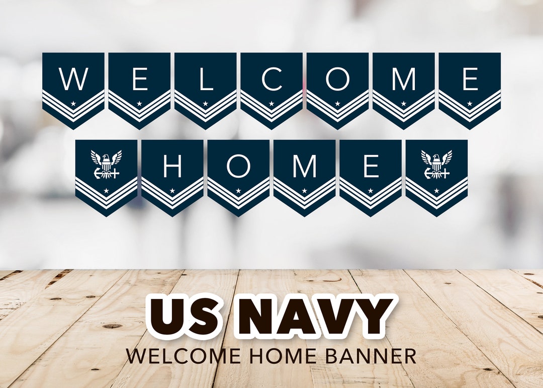 Welcome Home Navy Banner Welcome Home Banner (Download Now) - Etsy