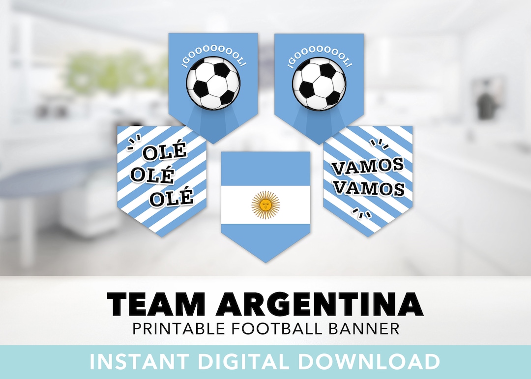 Team Argentina Football Banner Set — World Cup, Olé Olé Olé, Vamos ...