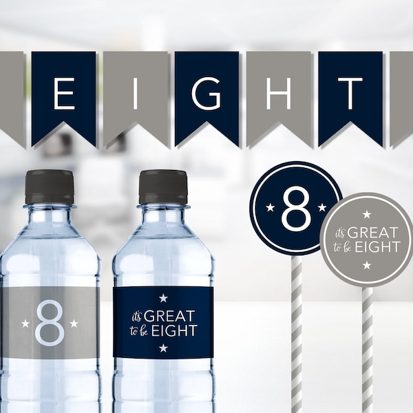 Eight is Great Water Bottle - Etsy